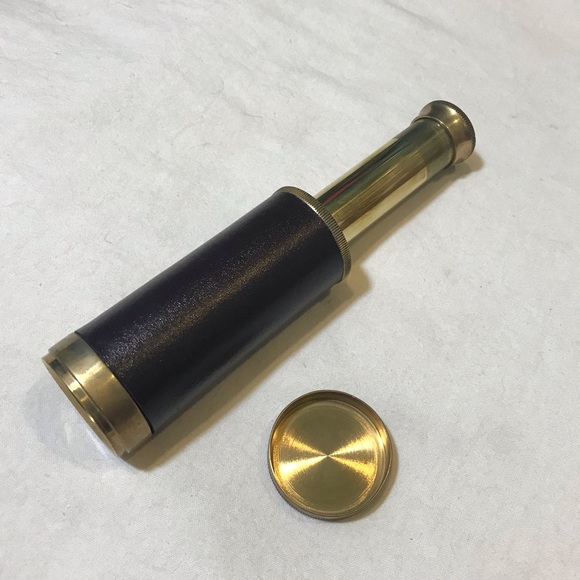 Vintage | Accents | Vintage Small Brass Leather Nautical Spyglass ...